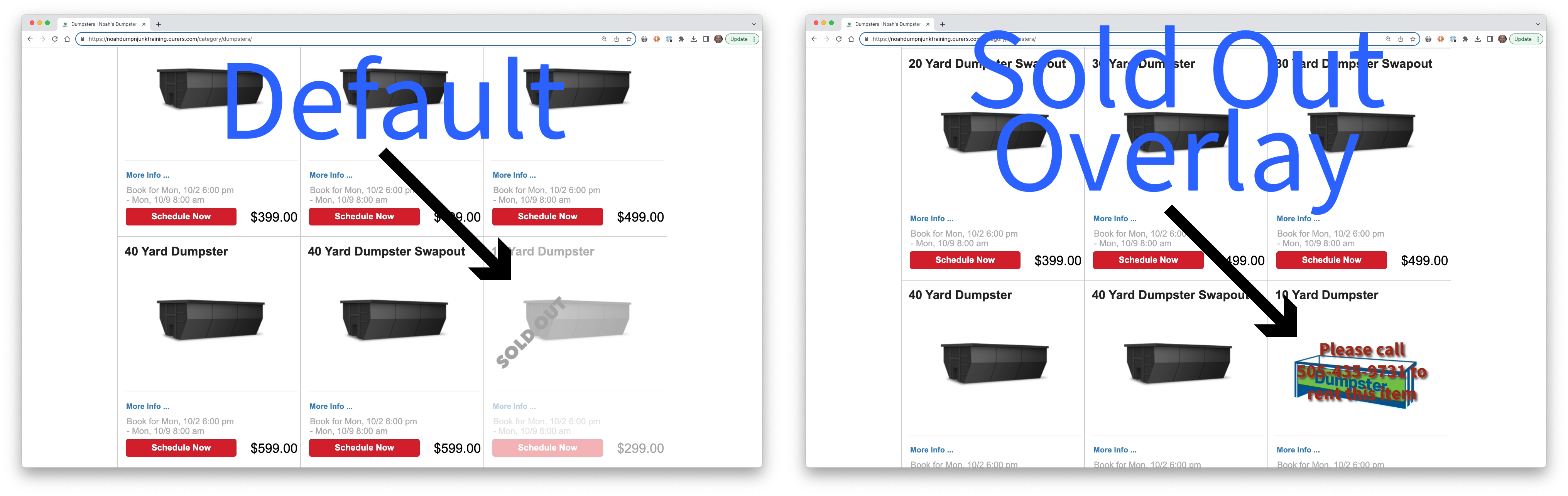 Sold Out Overlay Image – Dumpster Rental Systems